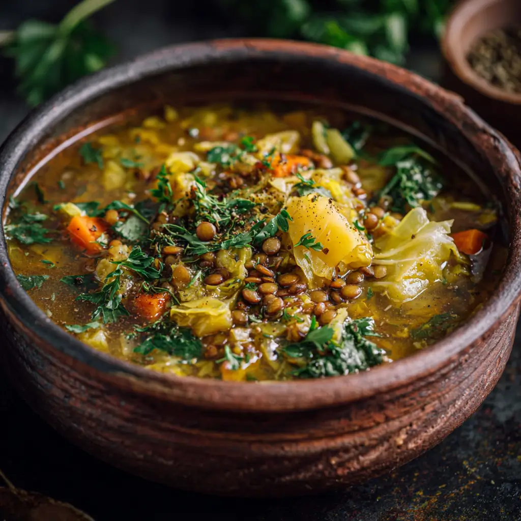 Cabbage Soup With Lentils: The Best Hearty Vegan Recipe